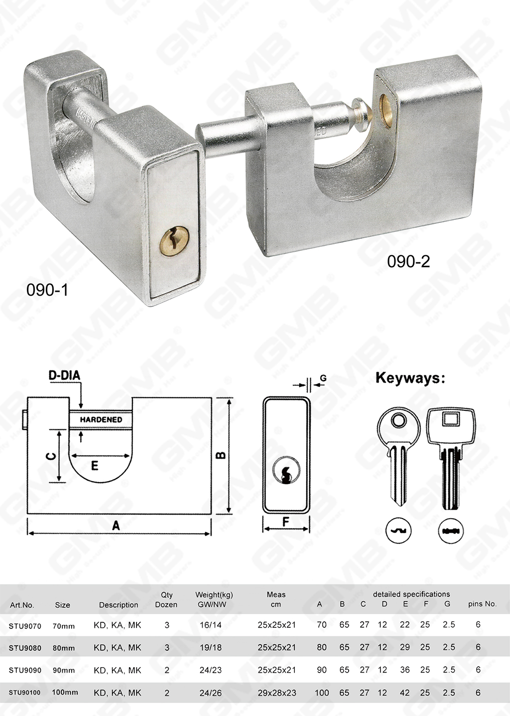 Chrome Plated Armoured Steel Padlock (090) from China manufacturer ...